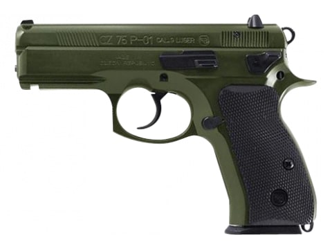 CZ-USA 91198 CZ 75 P-01 15+1 3.75" OD Green Polycoat/Black Rubber Grip