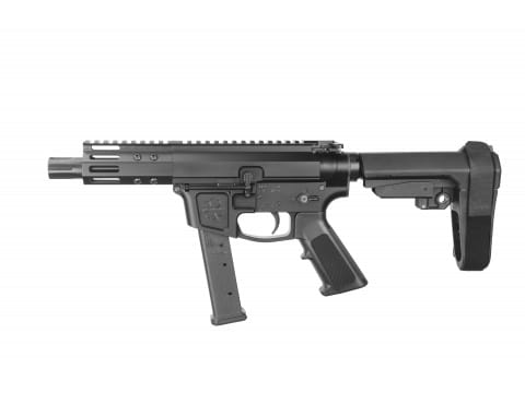Foxtrot Mike 9MM Ambi Billet, Rear Charging 5" Pistol, Mil Spec Tube w ...