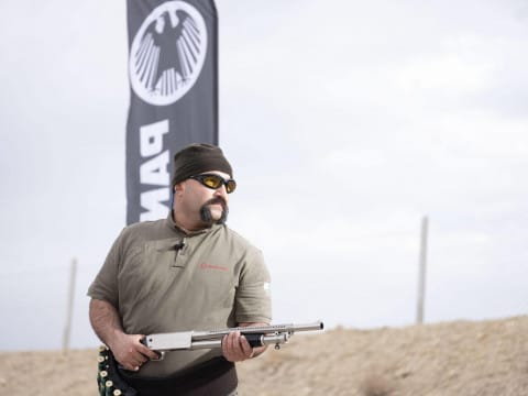 Panzer PA37 12GA 18.5" BBL 5rd Pump Shotgun, Nickel w/ Black Walnut