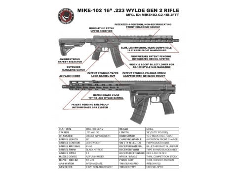 Foxtrot Mike MIKE102 5.56 Rifle, Rock N Lock AK Mag Lower, FWD CHG Handle