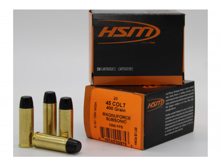 HSM SUBSONIC 45 LC 400GR HARD CAST LEAD FN AMMO 20 Rds