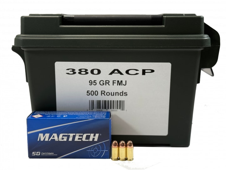 Magtech 380A Range/Training 380 ACP 95 gr, Brass, Boxer, Reloadable, Full Metal Jacket (FMJ ...