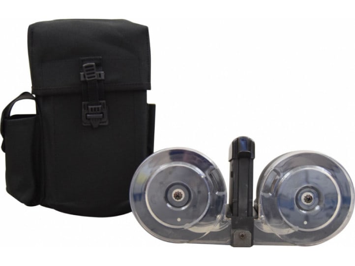 AR15 100 Round Dual Drum Mag with Clear Cover, .223/5.56