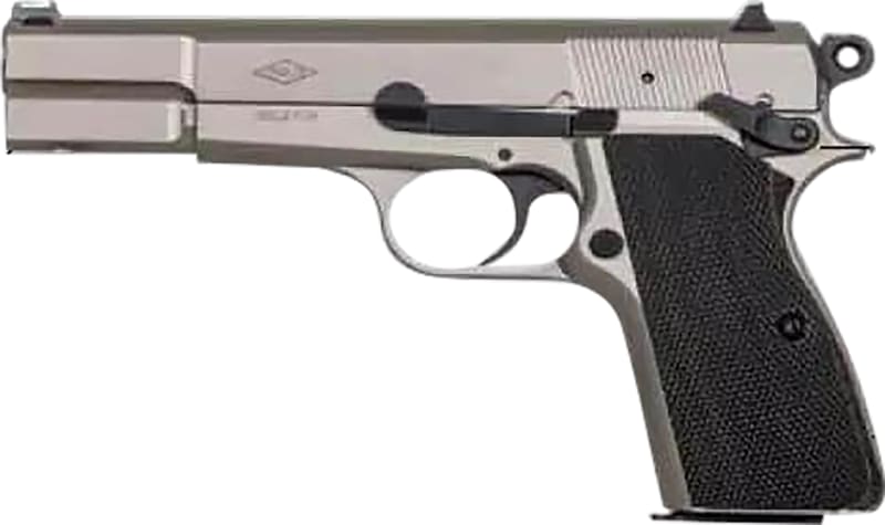 MAC P-35 9mm 4.7" Barrel 15rd Semi-Auto Pistol, Nickel w/ Black G10 Grip