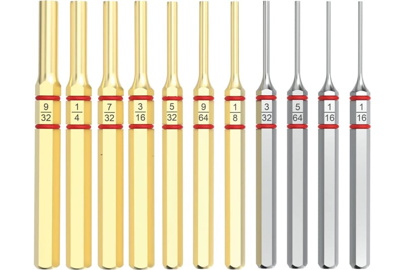 Real Avid Accu-Punch Pin Punch Set, 11 Pieces, Brass/Steel, Universal ...