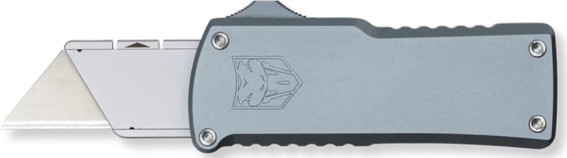 CobraTec Knives Utility OTF 3.38" Gray Aluminum Handle