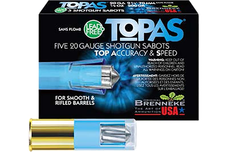 Brenneke TOPAS 20 Gauge 2.75" 1/2 oz Sabot Slug Lead-Free 5rd