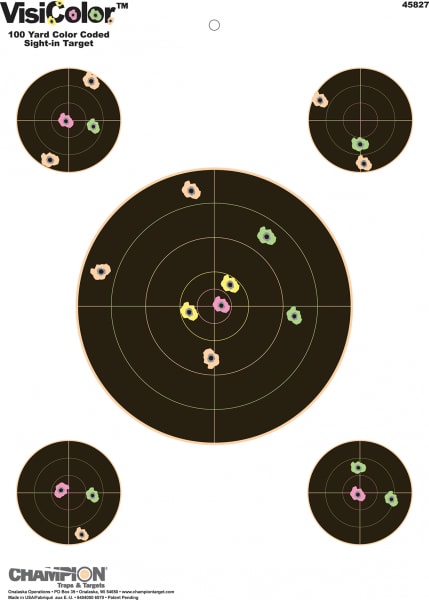 Champion Targets 45827 VisiColor Interactive Paper Target 8" Sight-In
