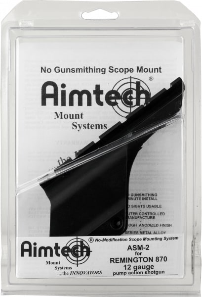 Aimtech ASM2 Scope Mount For Remington 870 12GA Dovetail Style Black
