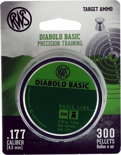 RWS 2317389 Diabolo Basic Pellets .177 Pellet Lead 300