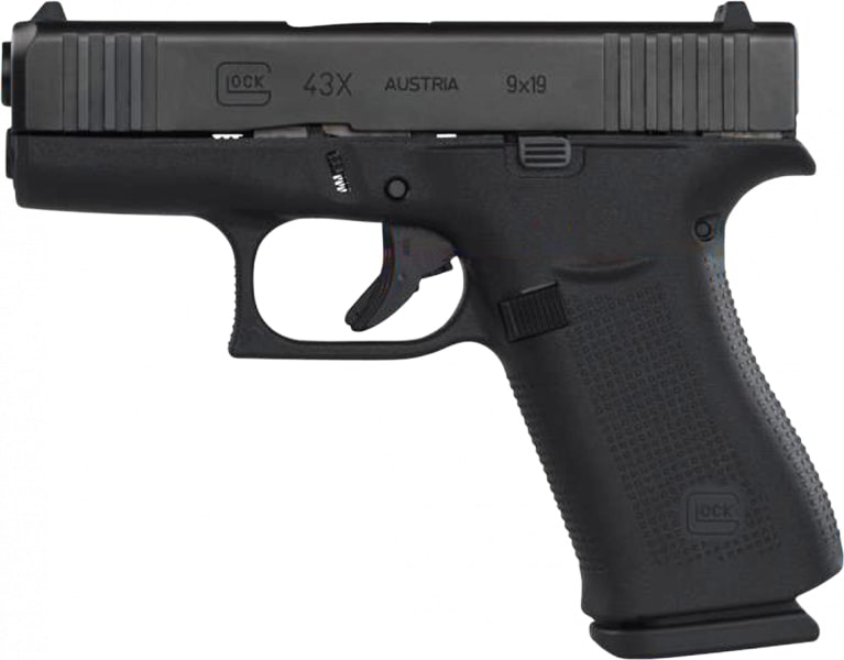 Glock PX4350201 43X Semi-Auto 9mm Pistol, FS, 10 Round Black Frame,