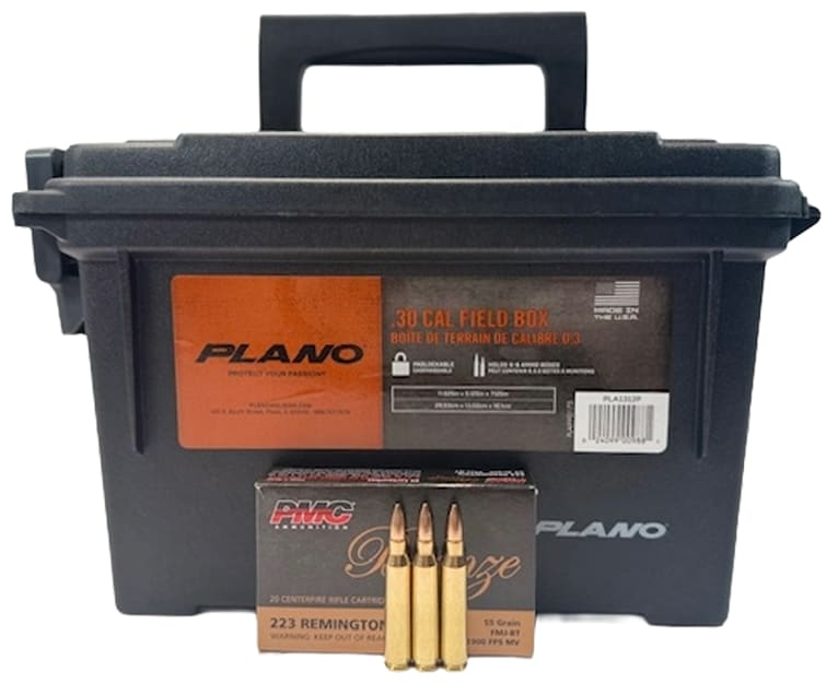 PMC 223A Ammunition, Bronze Target 223 Remington, FMJ Boat Tail 55 GR ...