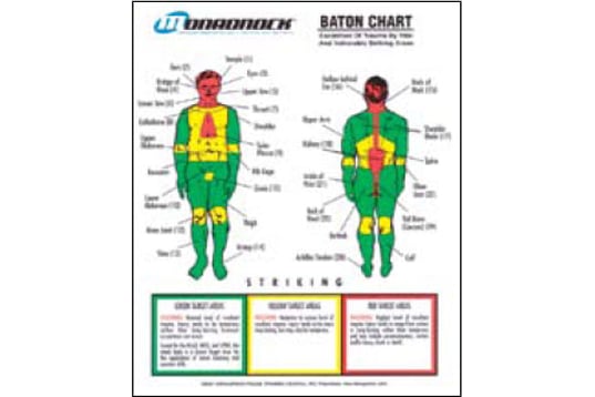 Monadnock 5004 Baton Trauma Zone Poster and Quick Reference Tool