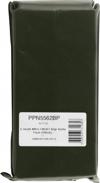 PPU PPN5562BP Mil-Spec M855 Battle Pack .223/5.56 NATO 62 GR Full Metal
