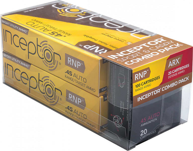 Inceptor 45RNPARX Sport & Carry 45 ACP 135/118 GR RNP/ARX - 120rd Box