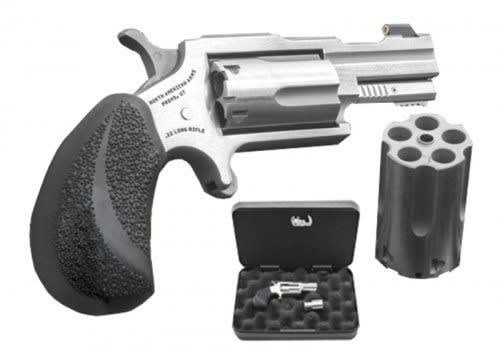 NAA NAA22MCTB MINI-REVOLVER .22WMR/.22LR BUG II S/S Matte Black GripS