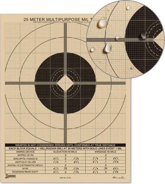 Rite in the Rain 9130 25 Meter MIL Target