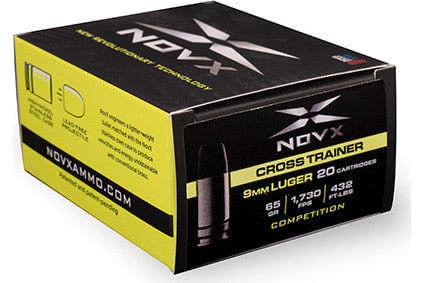 Novx Ammo 9mm Luger 65 GR Cross Train Comp - 20rd Box