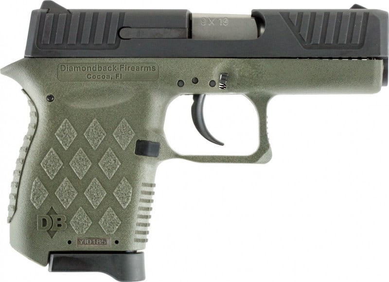 Diamondback DB9ODG DB9 Double 9mm 3" 6+1 OD Green Polymer Grip/Frame
