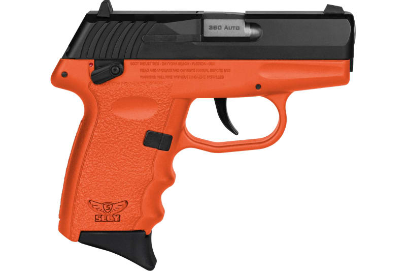 SCCY Industries CPX-4CBOR CPX-4 10+1 2.96" Orange Polymer Serrated Black
