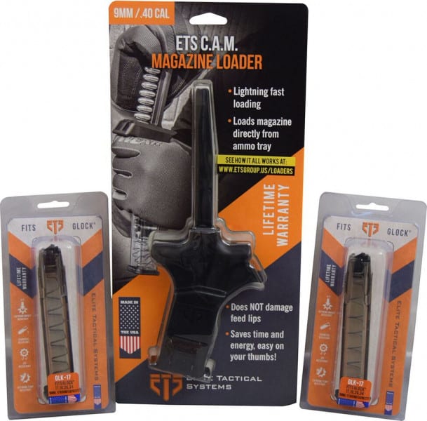 ETS Camo Gen II Pistol Mag Loader & 2 Glock ETS 17rd Magazine Combo