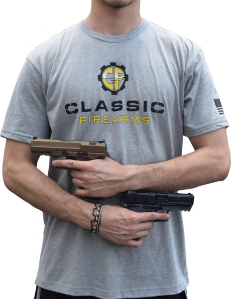 Classic Firearms T-Shirt - Heather Grey