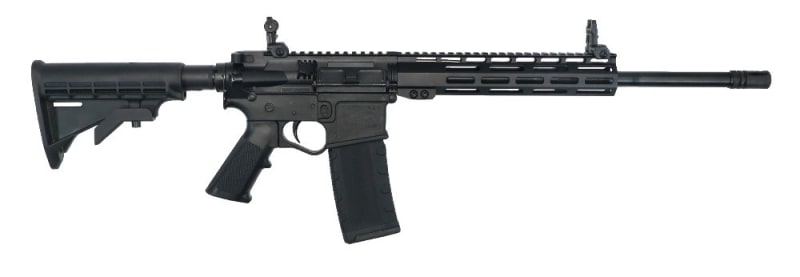 Plum Crazy 5.56 AR-15 Rifle, 16", 10" M-LOK, 30rd Mag, Flip Up Sights