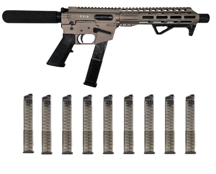 Freedom Ordnance FX-9 9mm Pistol Pkg - Sling,10-32rd Mags, Foregrip - FDE