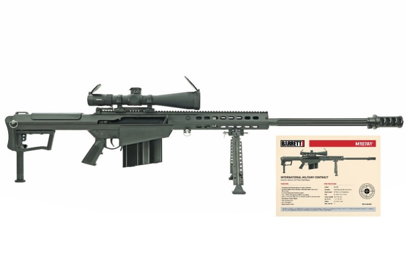 Barrett Intl. Military Contract M107A1 50BMG w / Scope, 2 Mags, & Case