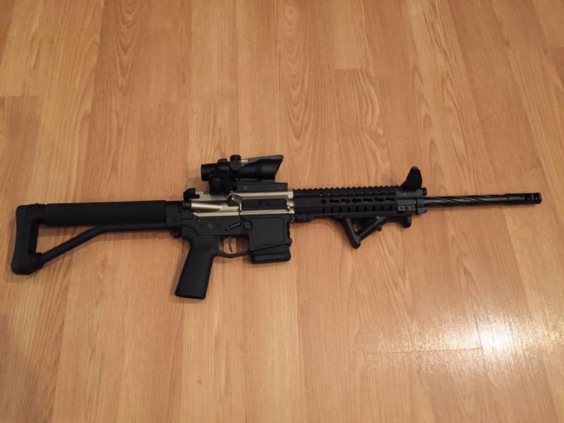 AR-15 Rifle Barrel, 16" Stainless, Spiral Fluted Heavy Barrel 1 in 9 ...
